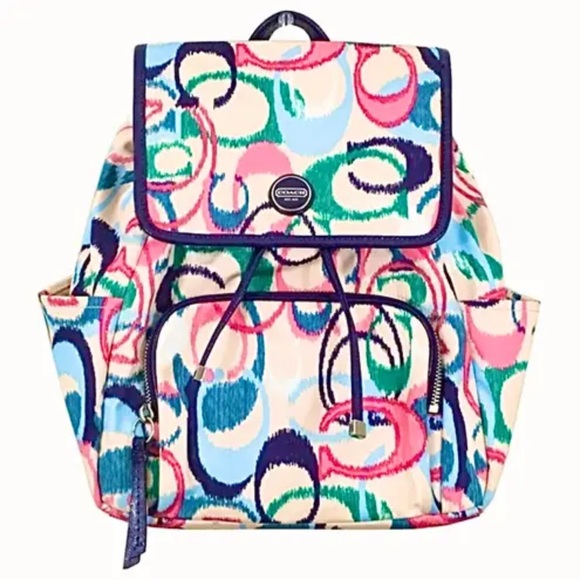 Coach | Bags | Coach Ikat Multicolor Signature Backpack | Poshmark